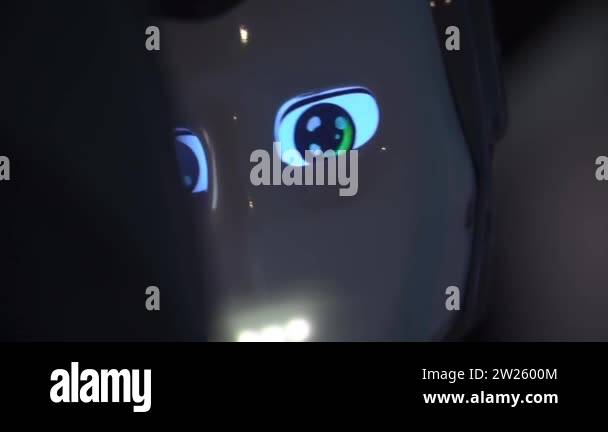 The robot shows emotions. Artificial Intelligence. Modern robotics. The ...