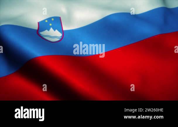 Slovenia flag waving in the wind. National flag of Slovenia. Sign of ...