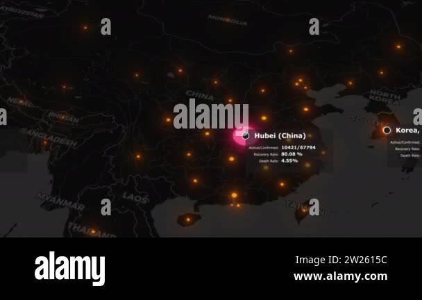 Animated map of spreading of the coronavirus COVID 19 pandemic from ...