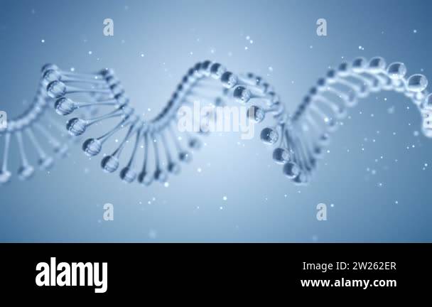 Abstract scientific background with animation of rotation DNA helix ...