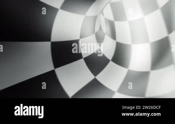 Checkerboard Checks Chequerboard Light Tunnel Wiggle Loop Stock Video ...