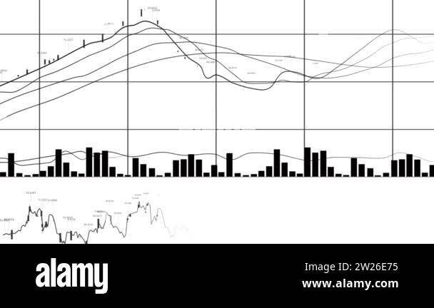 4k HUD graph and bar stats,Stock market business data visualization ...
