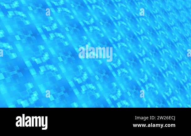 4K 3D Perspective futuristic light blue pixelated tiles mosaic. Pixel block background animation ...