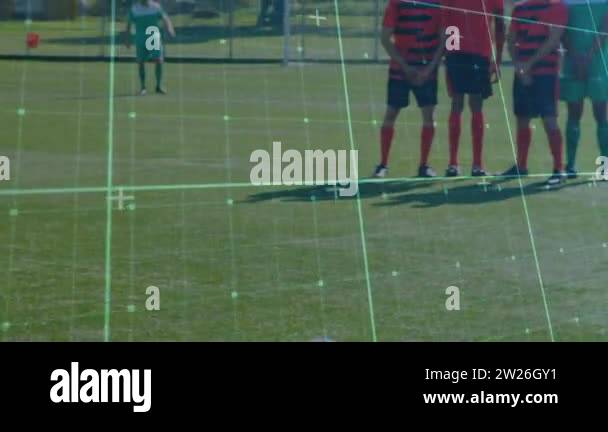 Animation of a network of connected points on a grid with a team of ...