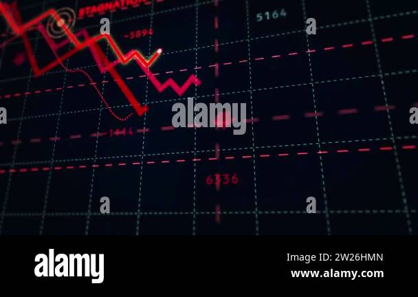 Recession text on stock markets down chart. Concept of crisis ...