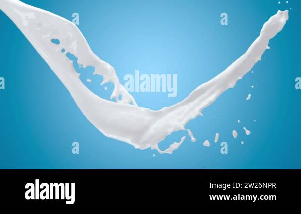 Abstract realistic 3D white liquid splashing and pouring with alpha ...