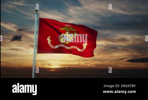 Usmc flag-waving represents the united states marines corps. USA for ...