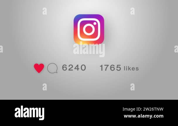Instagram logo icon with counter likes, followers 4K 3D Green Screen ...