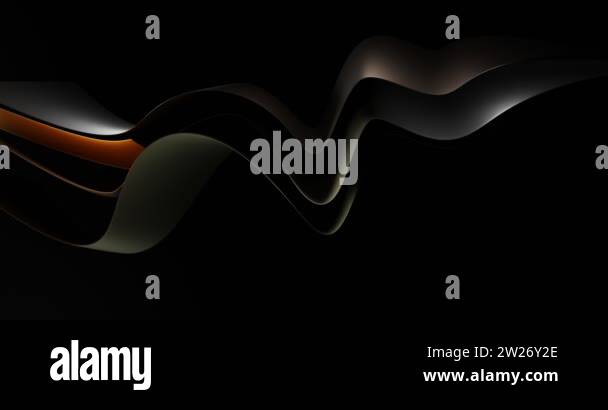 Video intro Ultra HD 4K 3840x2160 3d animation . Gold and black waves ...