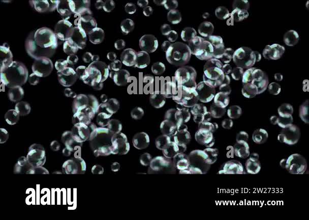 various air bubbles in water rising up slow motion 4K 3D Green Screen ...