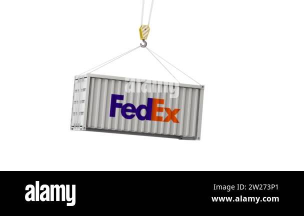 LONDON, UK - February 4th 2020: FedEx logo on a swinging shipping ...