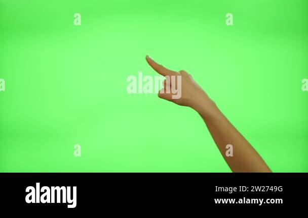 Female hand gestures on green screen: clapping, thumbs up, pointing ...