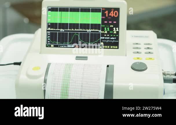 EKG monitor Cardiograph. Cardiograph display during the measurement of ...