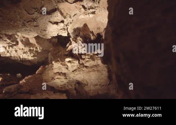 details on rock cave ceiling in wind caves national park Stock Video ...