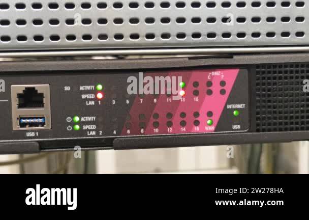 Secured Internet switch firewall in a data center Stock Video Footage ...