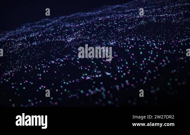 Abstract Futuristic Particle Wave Background. Animation of Digital or ...