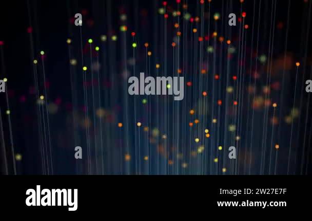 abstract background with animation moving lines with glowing ends magic ...