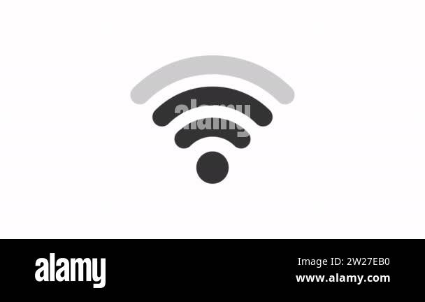 Wifi icon 2D animation on white background. Icon design. 4K resolution ...