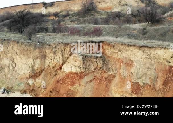 Video Landslide, rockfall on steep slopes of limestone mountains Black ...