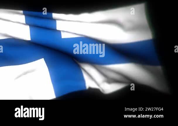 Finland flag , Realistic 3D animation of waving flag . Finland flag ...