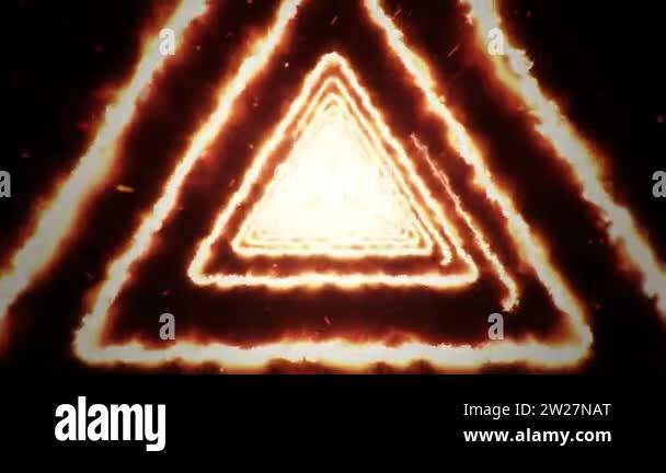 Abstract background with flying into tunnel from triangle shapes of ...