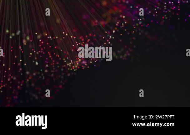 abstract background with animation moving lines with glowing ends magic ...