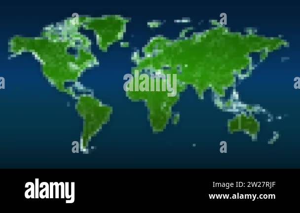World Map Global Technology Background/ 4k animation of a hi-tech ...