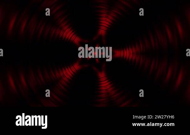 4K Abstract seamless looping dark red dynamic warping star rotating ...