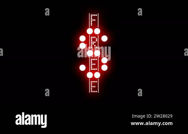 Free Text sign Seamless Loop animation bulbs LED pixels, light flashing ...