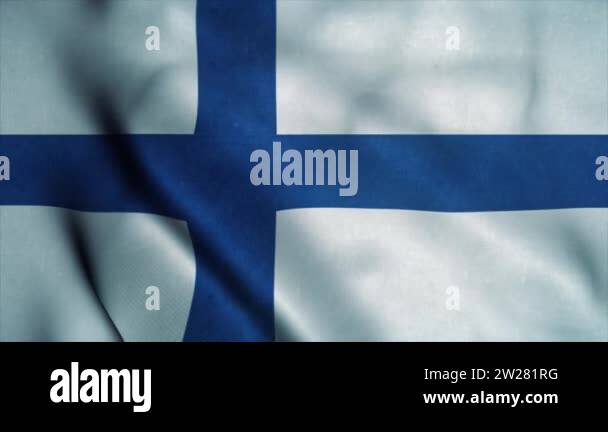 Finland flag waving in the wind. National flag of Finland. Sign of ...