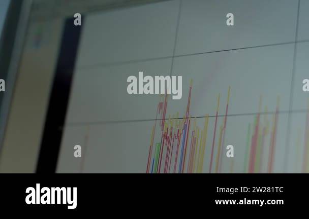 Computer with graph shows seismographic data in laboratory Stock Video Footage - Alamy
