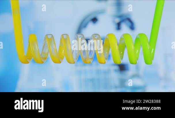 Close up and slow motion of yellow color changes to green color during ...