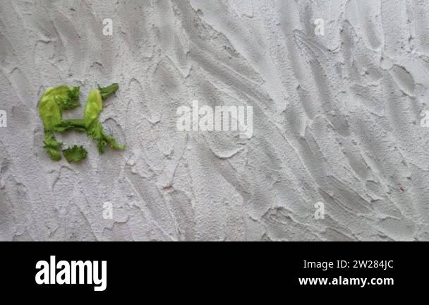 Stop motion animation green lettuce create the word Eco Food ...