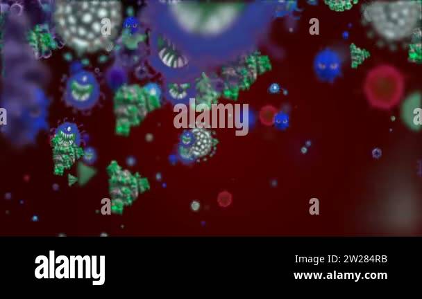Medical illustration 2d, 3d animation background of cells, bacteria ...
