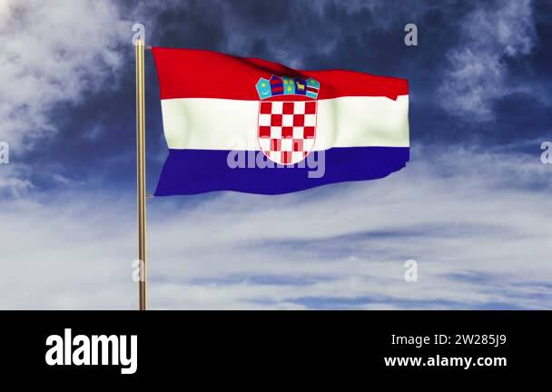Croatia flag waving in the wind. Looping sun rises style. Animation ...