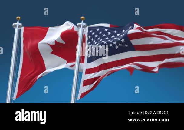 4k Seamless United States of America and Canada Flags background,USA ...