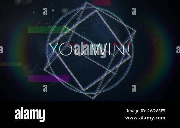 Animation of vintage video game screen with the words You Win! written ...