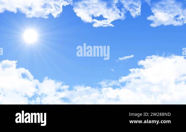 Beautiful Blue Sky with Clouds loop Animation background Green Screen ...