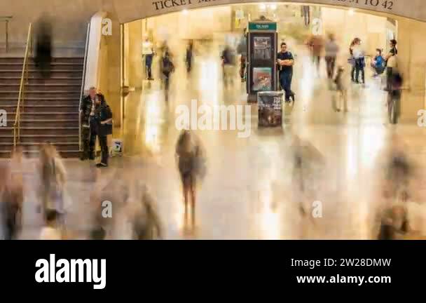 Crowded Grand Central Metro Station Photo Time Lapse with Motion Blur ...