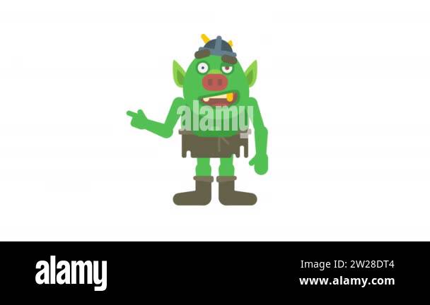 Troll character points finger and shows finger up. Transparent ...