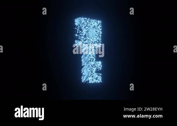 Key spin sign and symbol glow futuristic particle 3D rendering cube ...