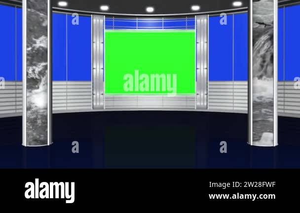 Virtual studio background - green screen Stock Video Footage - Alamy