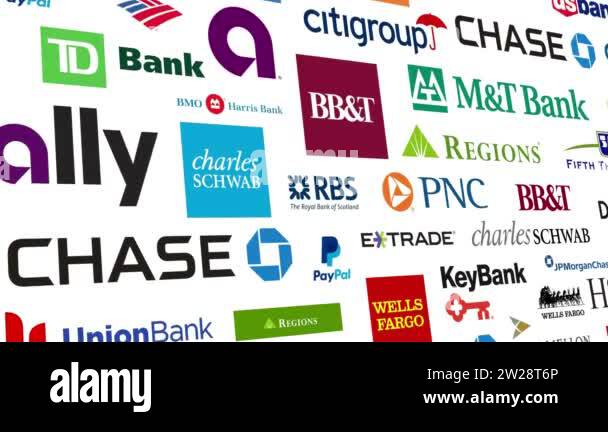 Banking Brands Logo Loop Stock Video Footage - Alamy