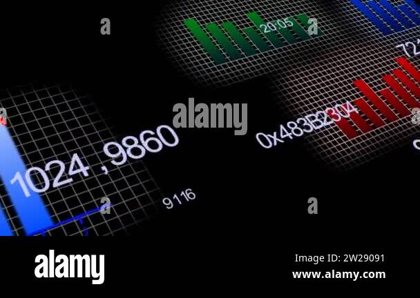 Growing charts animation on black BG -colour 2 Stock Video Footage - Alamy