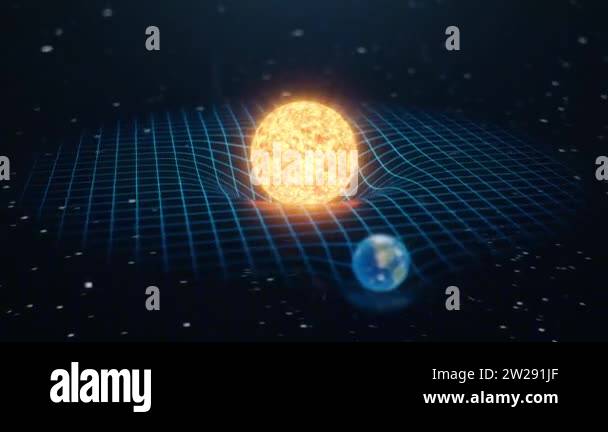 Gravity Sun and Earth bends space around it, distorted spacetime ...