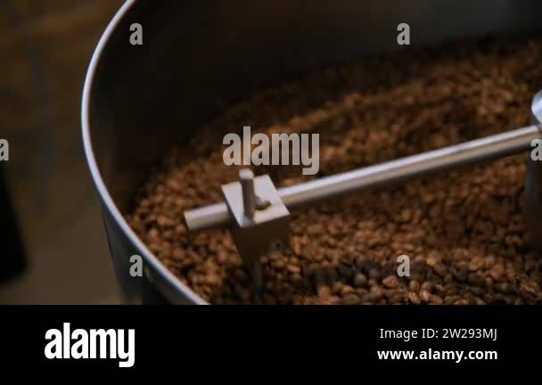 Coffee roasting process in small roaster factory Stock Video Footage ...