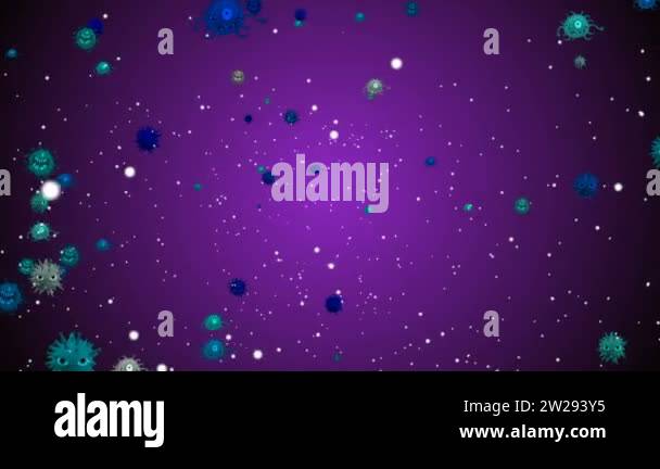 Medical illustration 2d, 3d animation background of cells, bacteria ...