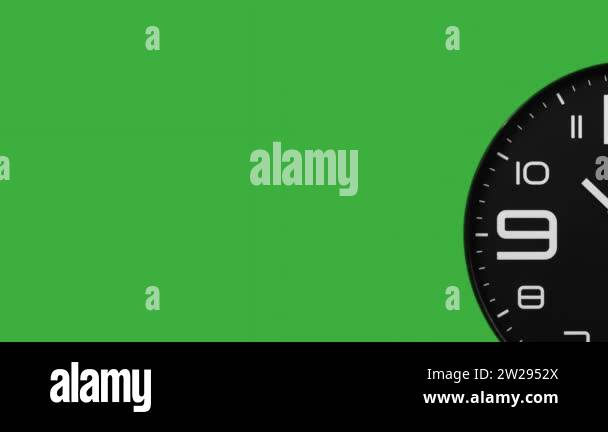 Modern black clock face moving fast forward transition.Clock ticking ...