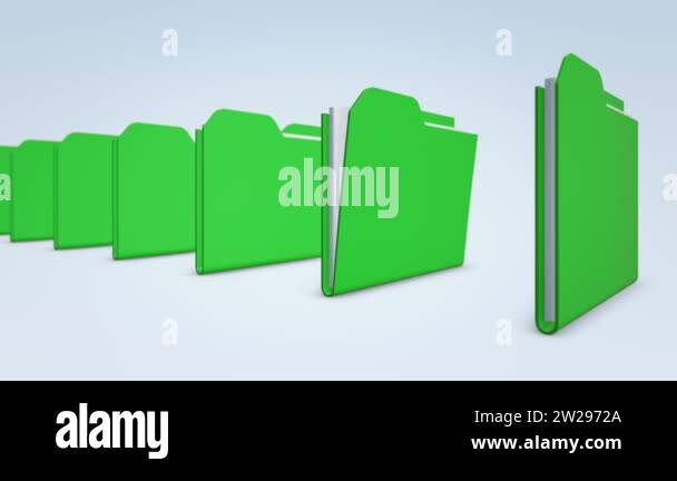 3d animation footage of row of folders, Animation of seamless loop ...