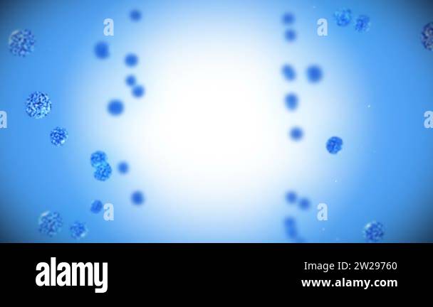 Virus cell in spherical shape. Pathogenic viruses causing infection. Loop animation of human ...